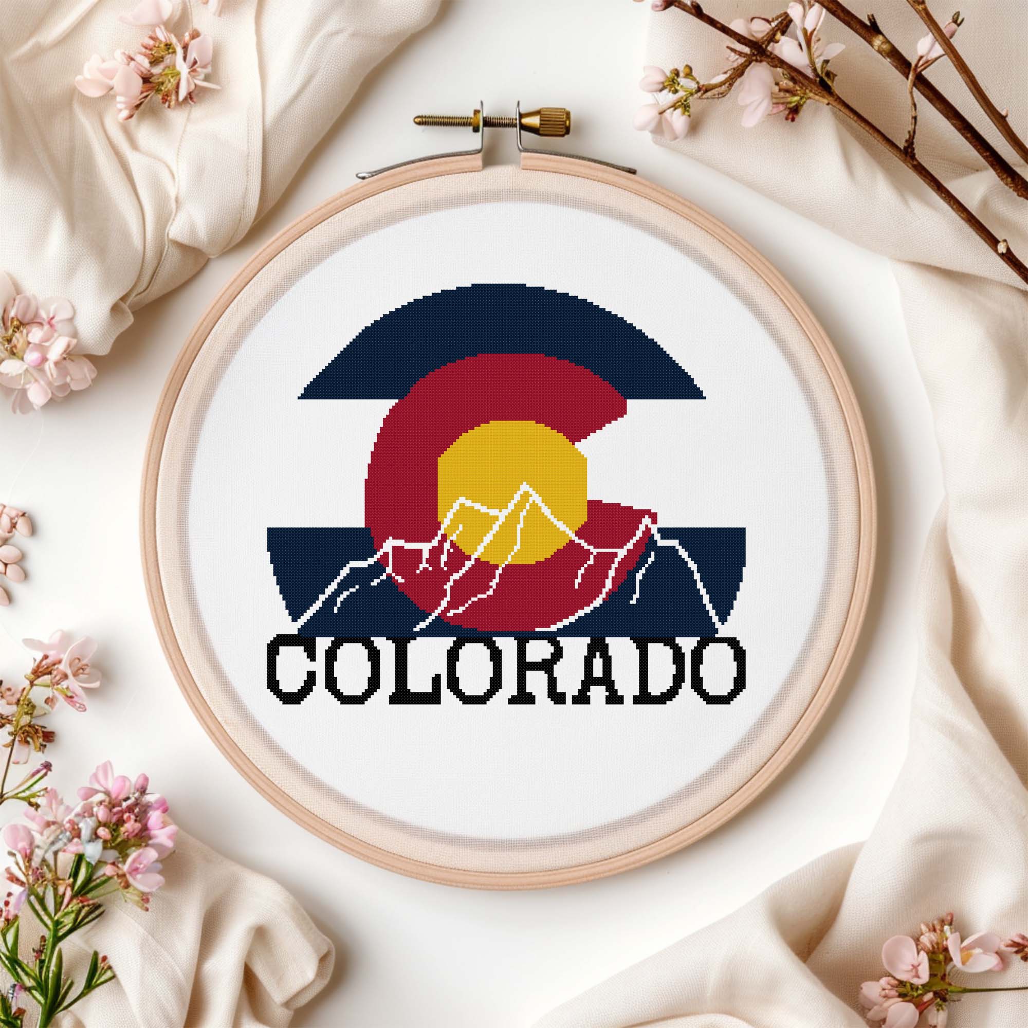 Colorado Flag and Mountains – Simple Wave Studio